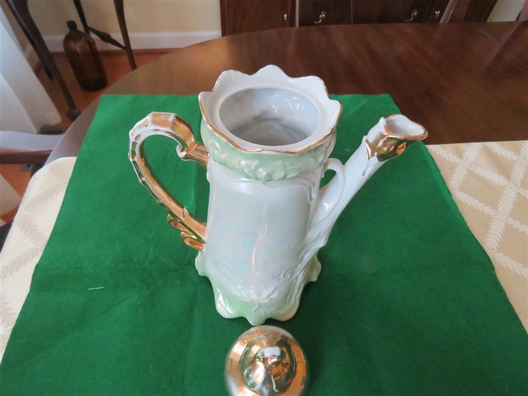 Chocolate Pot Hand Painted Porcelain Victorian Antique - Etsy