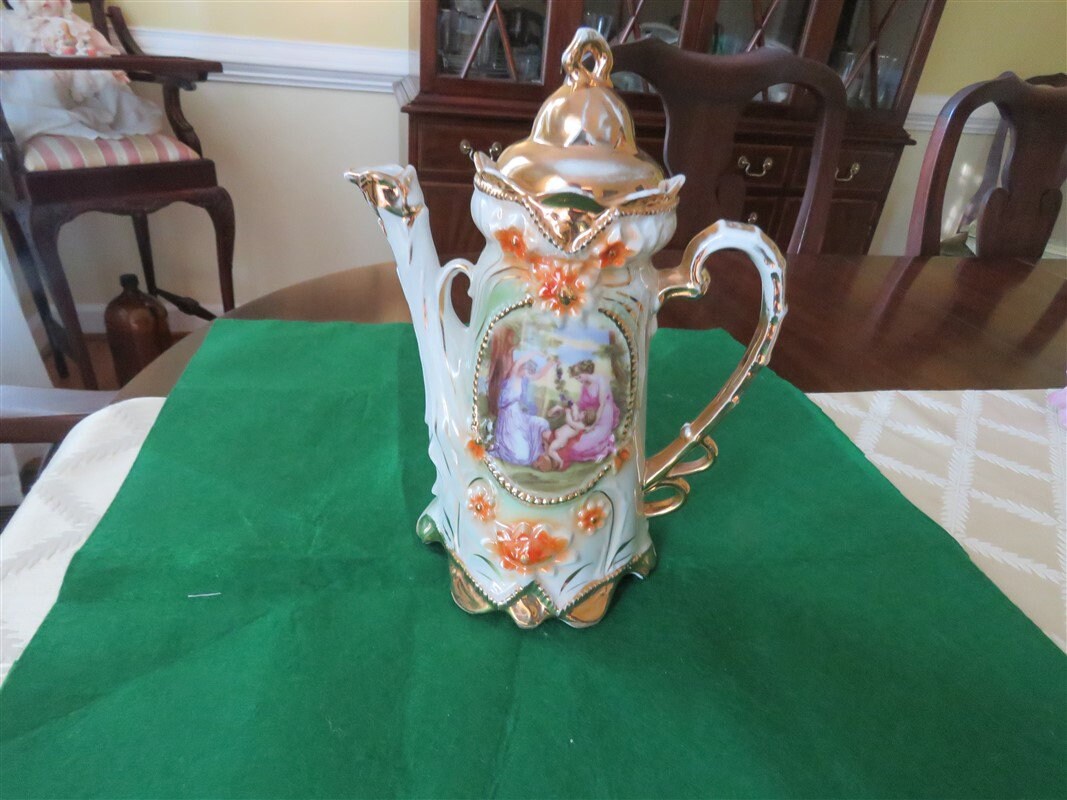 Chocolate Pot Hand Painted Porcelain Victorian Antique - Etsy