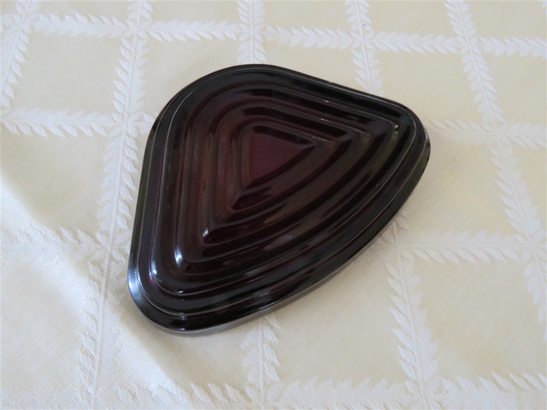 Anchor Hocking Ruby Red Glass Triangle Relish Dish - Etsy