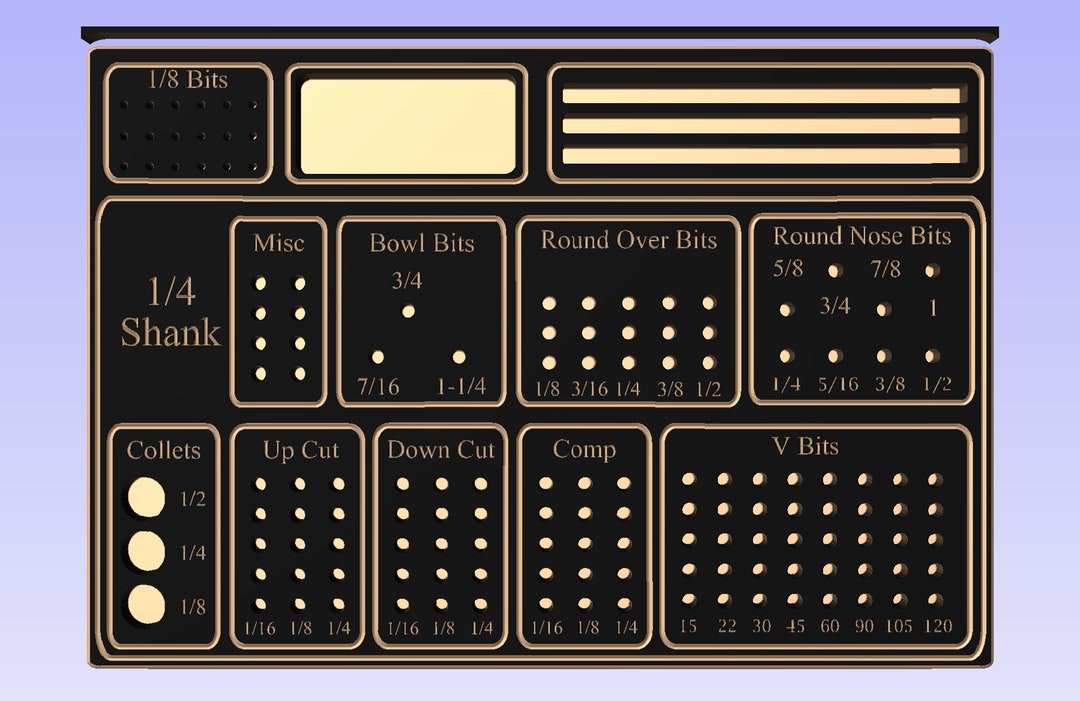 CNC Bit Storage Board for Pwncnc Spindles (. Crv and .svg Files ...