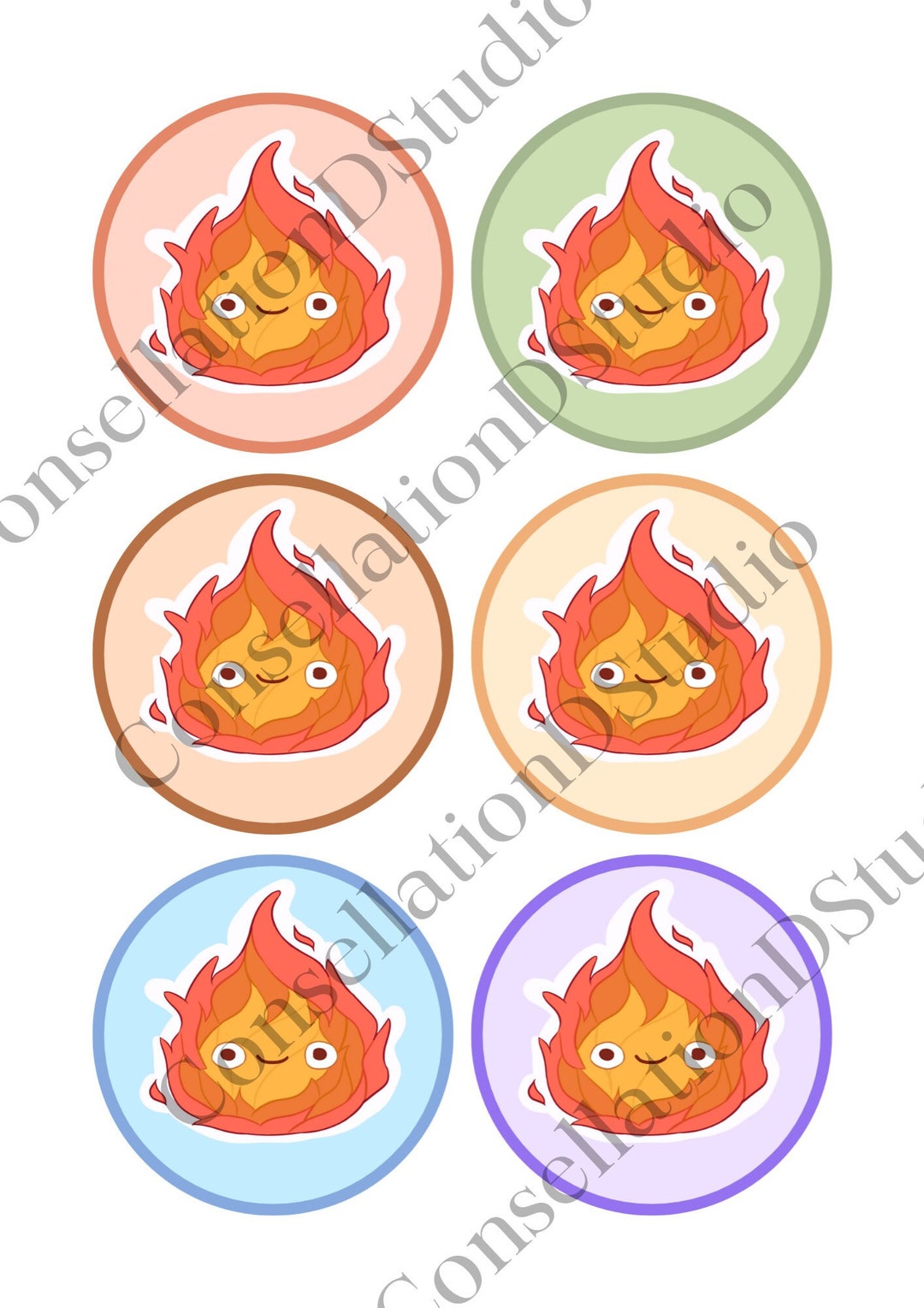 Howl's Moving Castle CALCİFER Png Sticker Digital Downloadable - Etsy