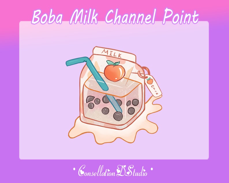 Boba Milk Carton Channel Points for Twitch Twitch Channel Point Icon ...