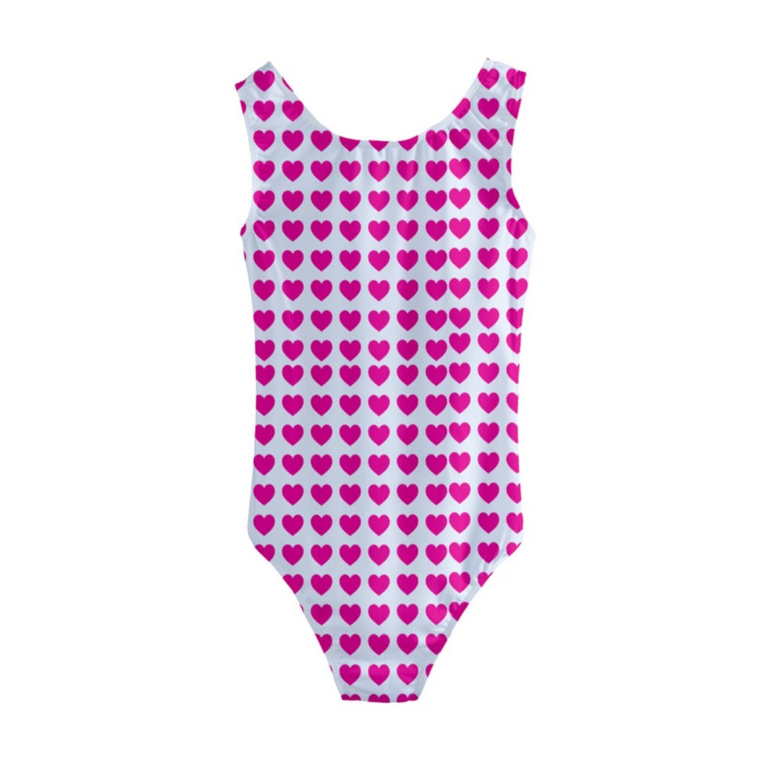 Cute Mini Pink Hearts Swimsuit for a Girl, Bathing Suit Gift for Her ...