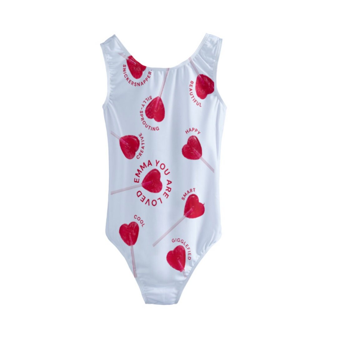 Personalized Girl Swimsuit,girls Bathing Suit Custom,kid Name One Piece ...