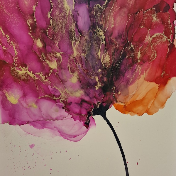 Alcohol Ink Flowers - Etsy