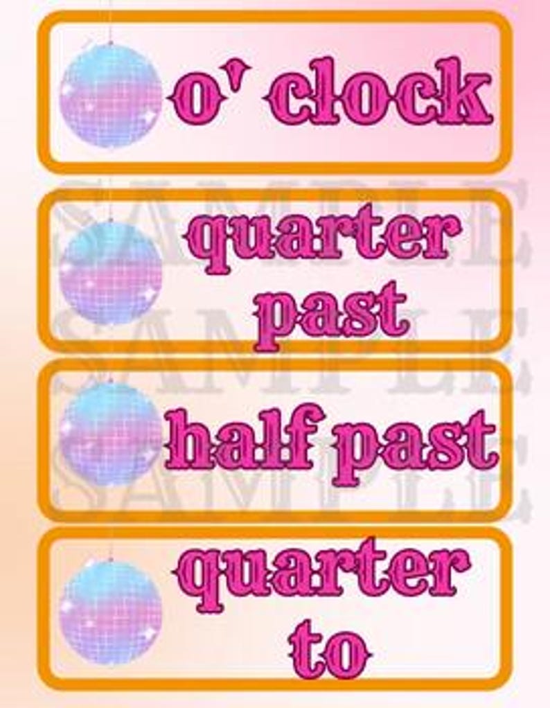 Disco Cowgirl Clock Labels, Disco Clock Numbers, Disco Cowgirl ...