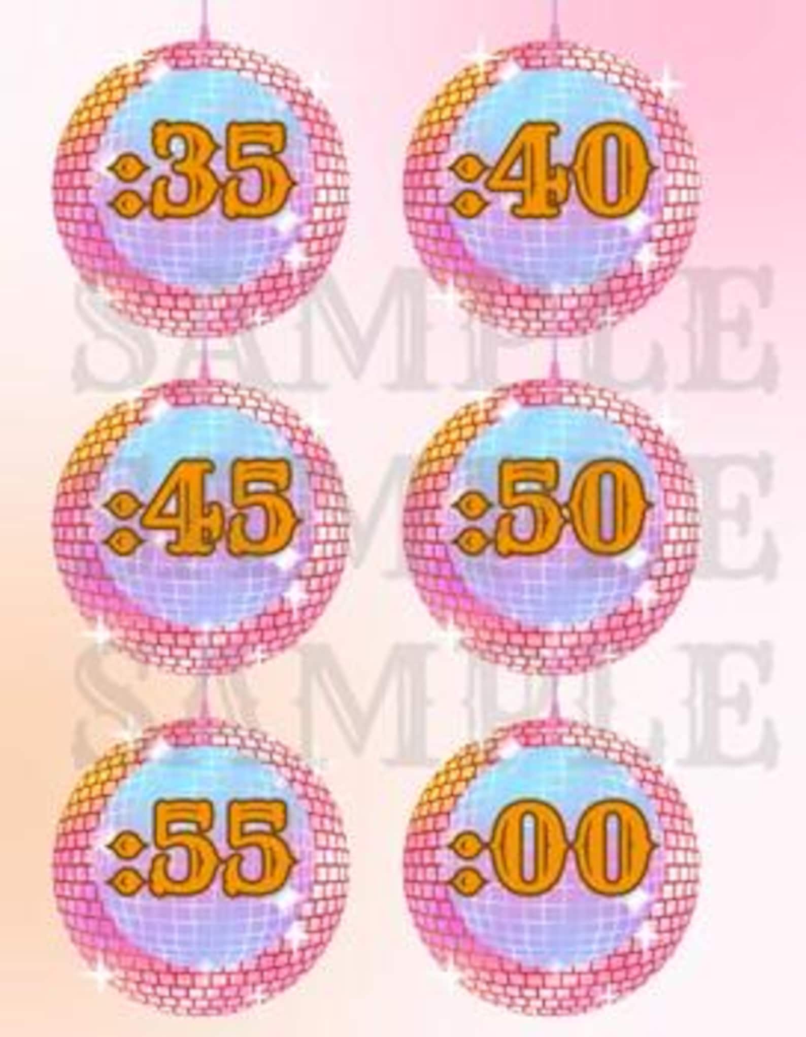 Disco Cowgirl Clock Labels, Disco Clock Numbers, Disco Cowgirl ...