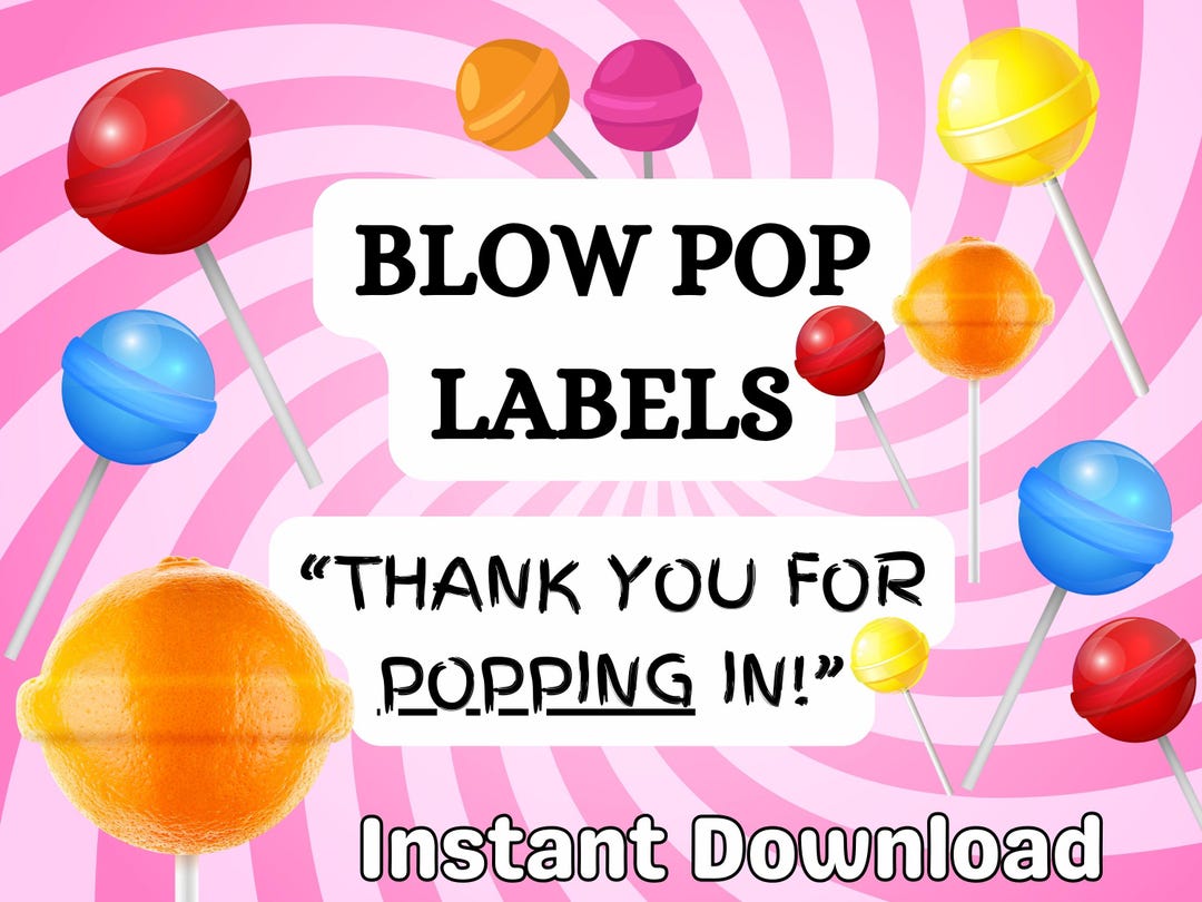 Back to School and Open House Blow Pop Labels, Sweets Theme - Etsy