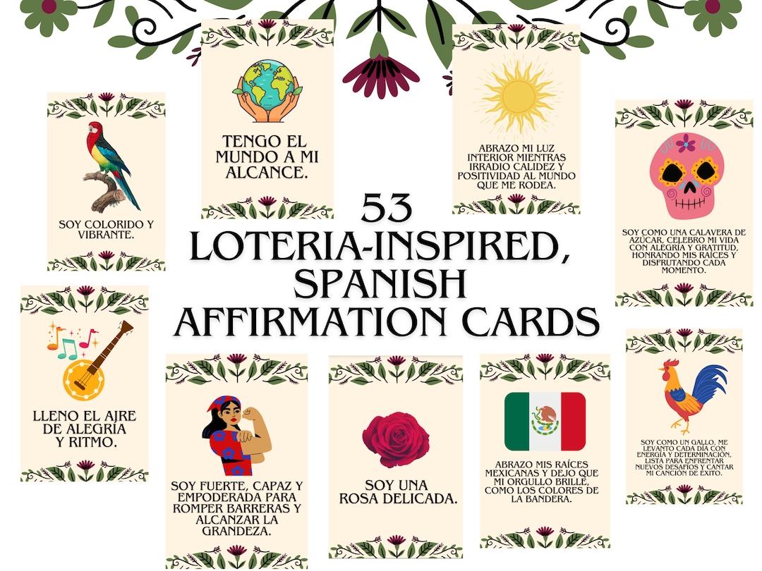 Loteria-inspired Spanish Affirmation Cards, Affirmation Cards for ...