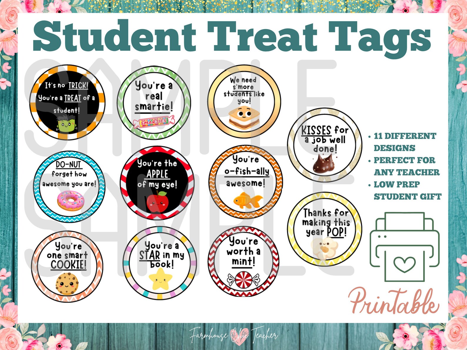 Student Treat Tags, Back to School Treat Tags, Halloween Treat Tags ...