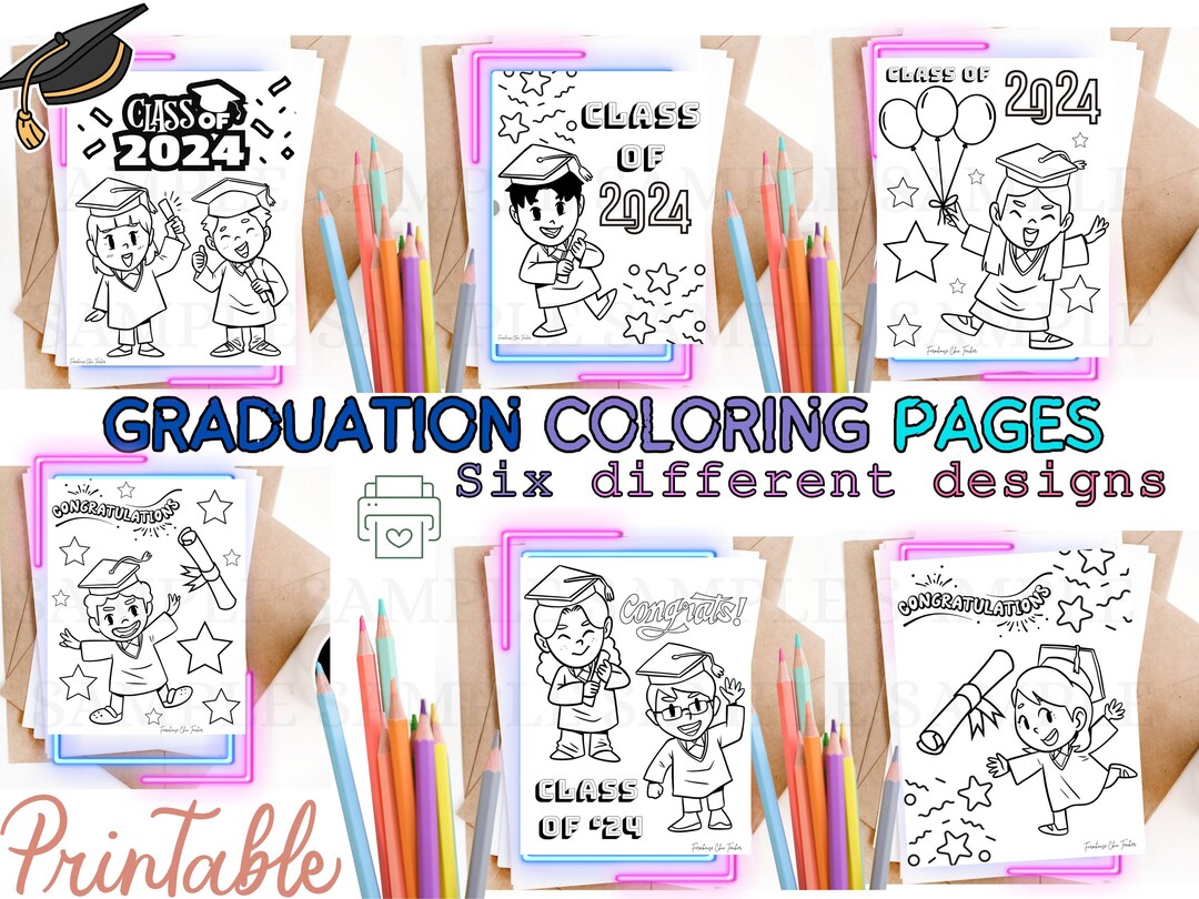Kinder Graduation Coloring Sheets, Printable Class of 2024 Coloring ...