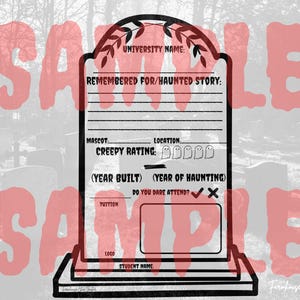 Haunted Universities Headstone Activity, College Research, College Week ...