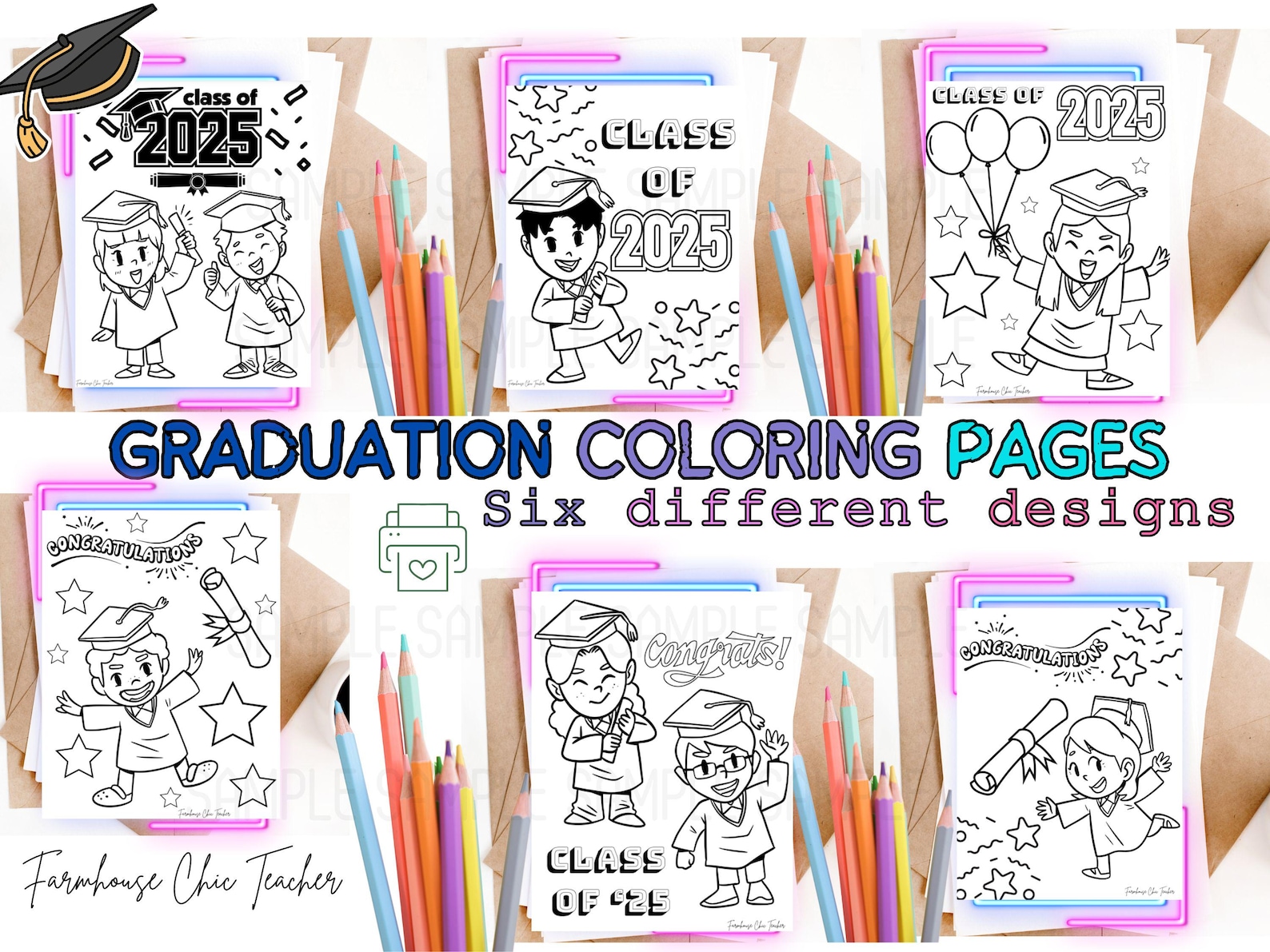 Kinder Graduation Coloring Sheets, Printable Class of 2025 Coloring ...