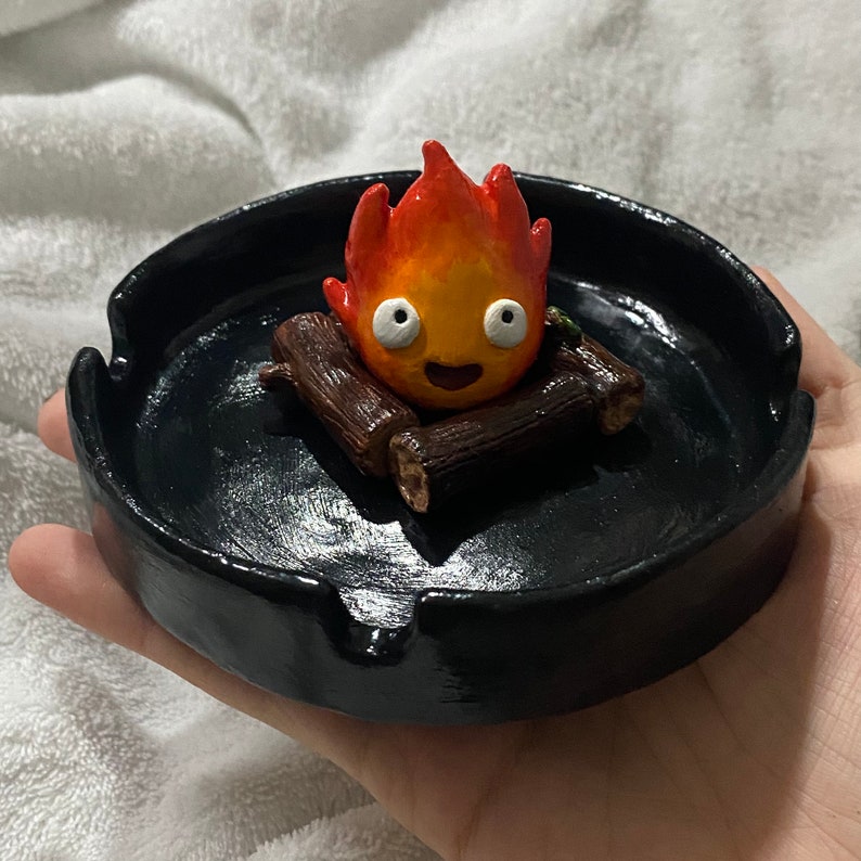 Pre Order Ghibli Studio Howls Moving Castle Calcifer Fire Demon Ashtray ...