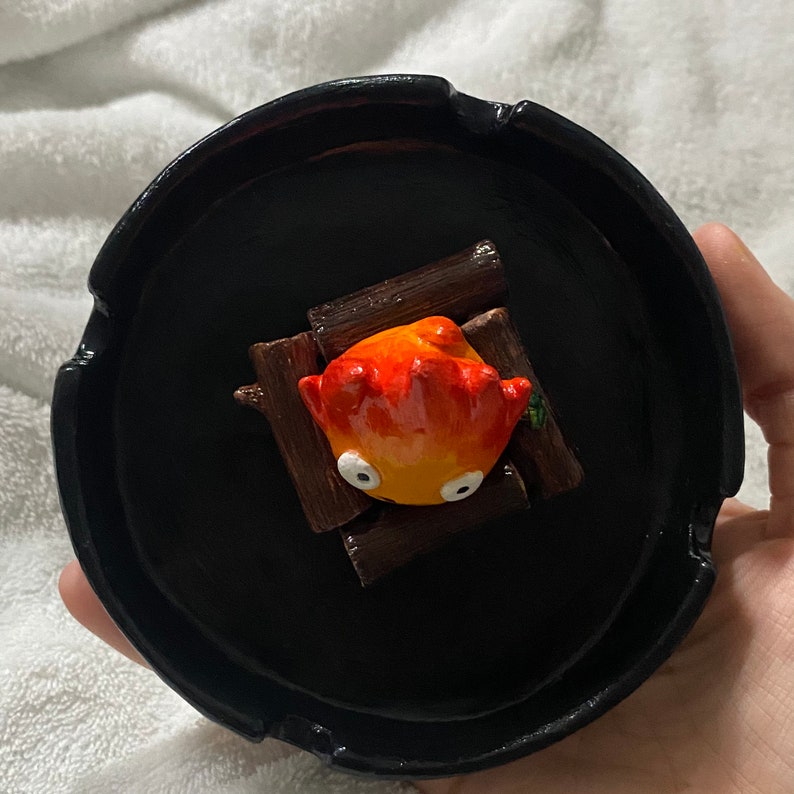 Pre Order Ghibli Studio Howls Moving Castle Calcifer Fire Demon Ashtray ...