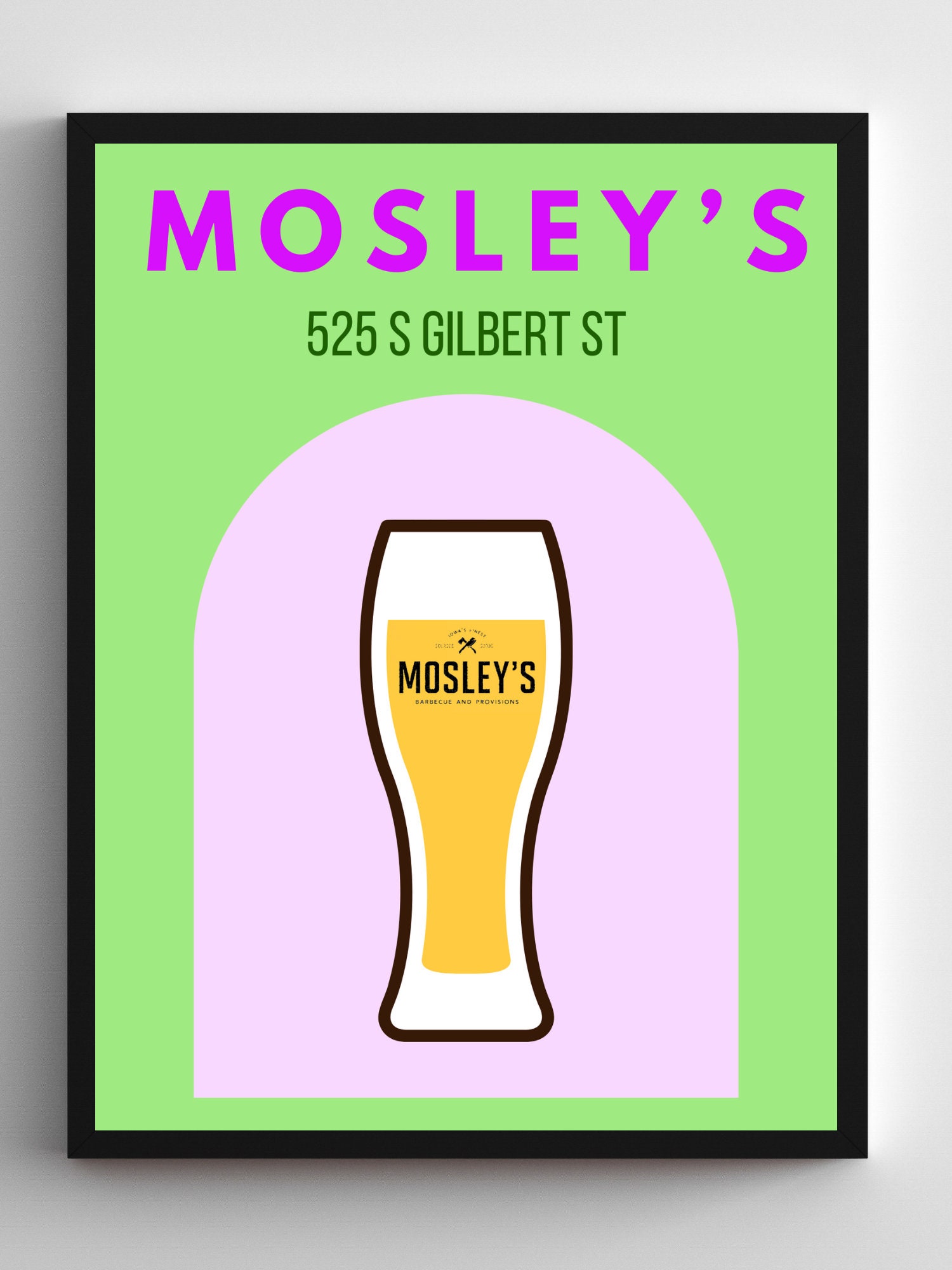 Bar Posters, Iowa City Bar Pack of 4, Green and Purple Alcohol Prints ...