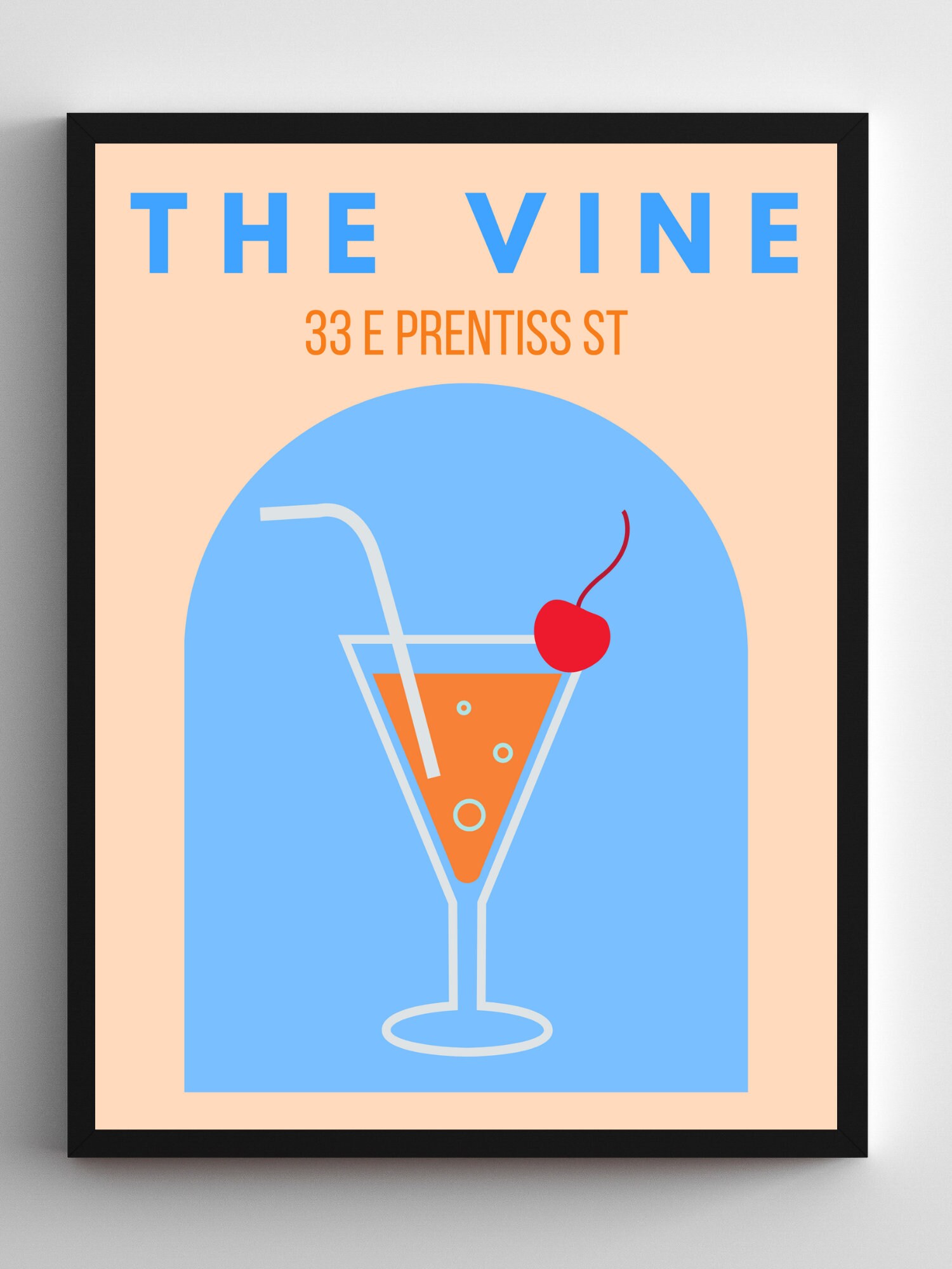 Bar Posters Iowa City Bar Pack of 4 Blue Pink Orange - Etsy