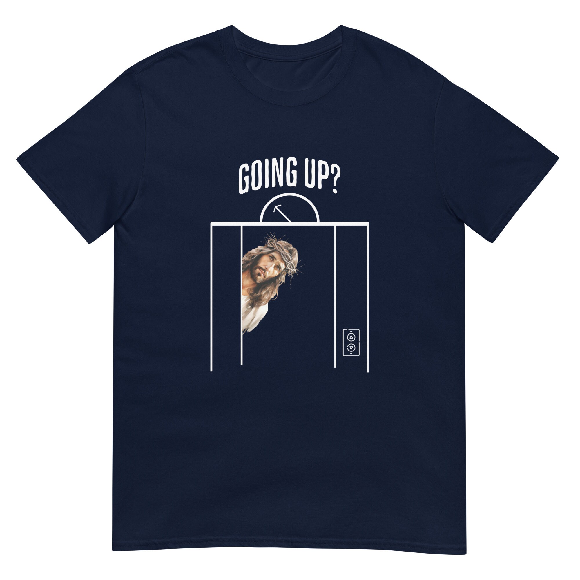 Jesus in Elevator, Going Up? Meme Unisex T-shirt. Humorous Take on ...