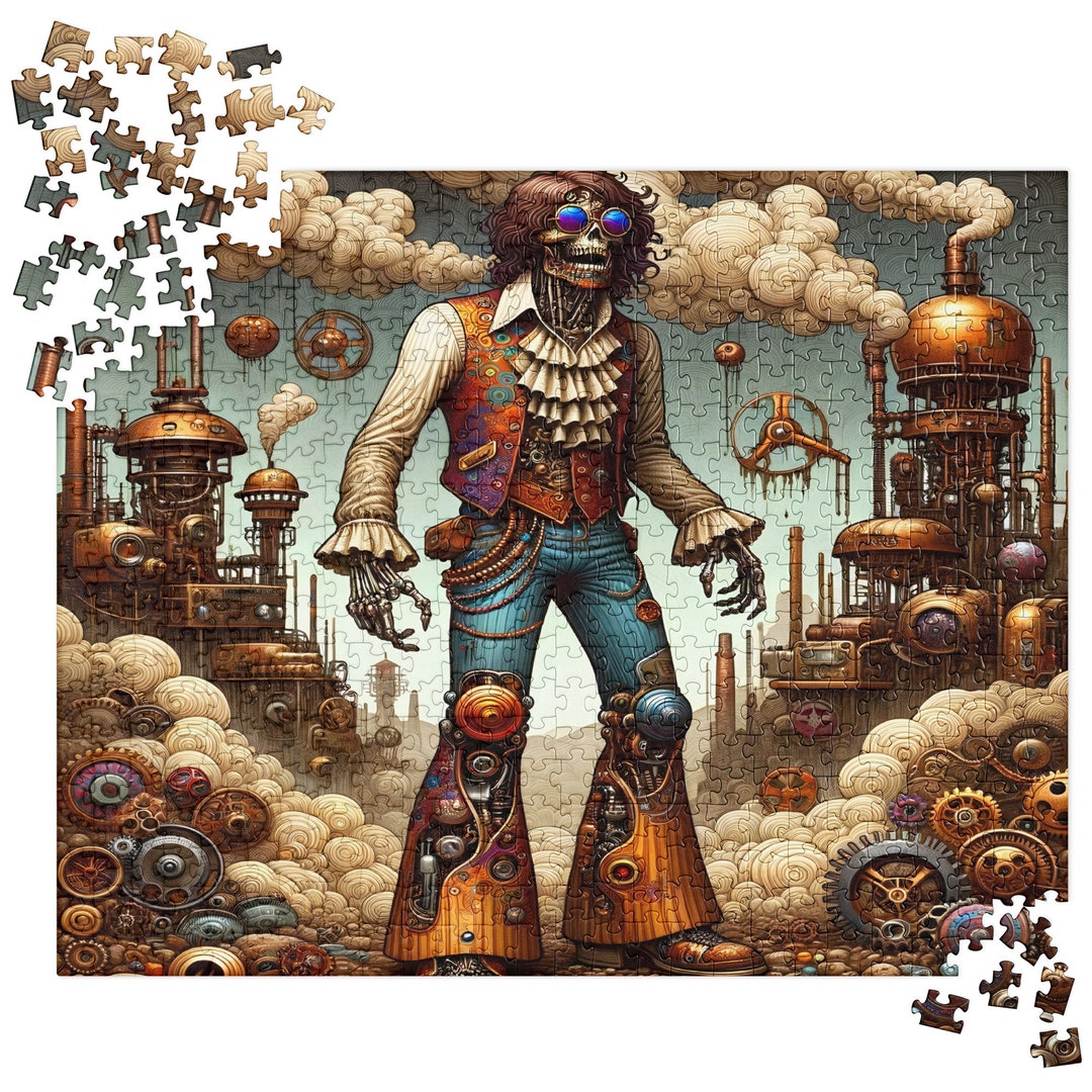 Groovy Steampunk Zombie Jigsaw Puzzle, Family Fun, Colorful and ...