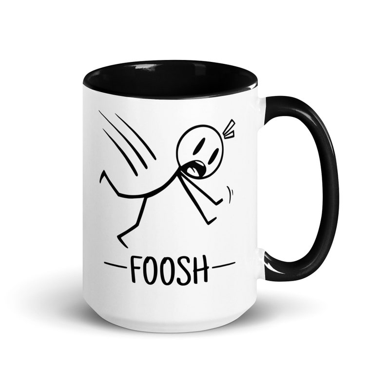 FOOSH Black Inside Glossy Mug Fall on Outstretched Hands FOOSH a Very ...