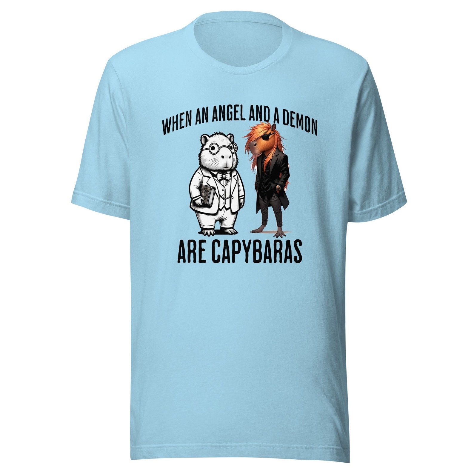 When an Angel & a Demon Are Capybaras Unisex Bella Canvas 3001 T-shirt ...