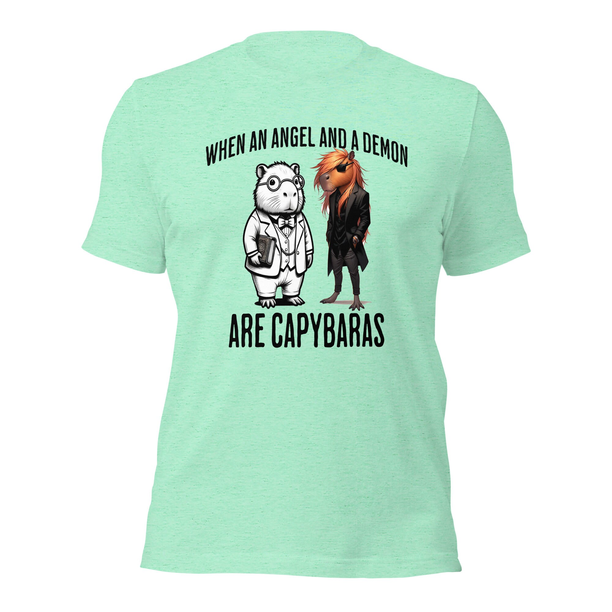 When an Angel & a Demon Are Capybaras Unisex Bella Canvas 3001 T-shirt ...