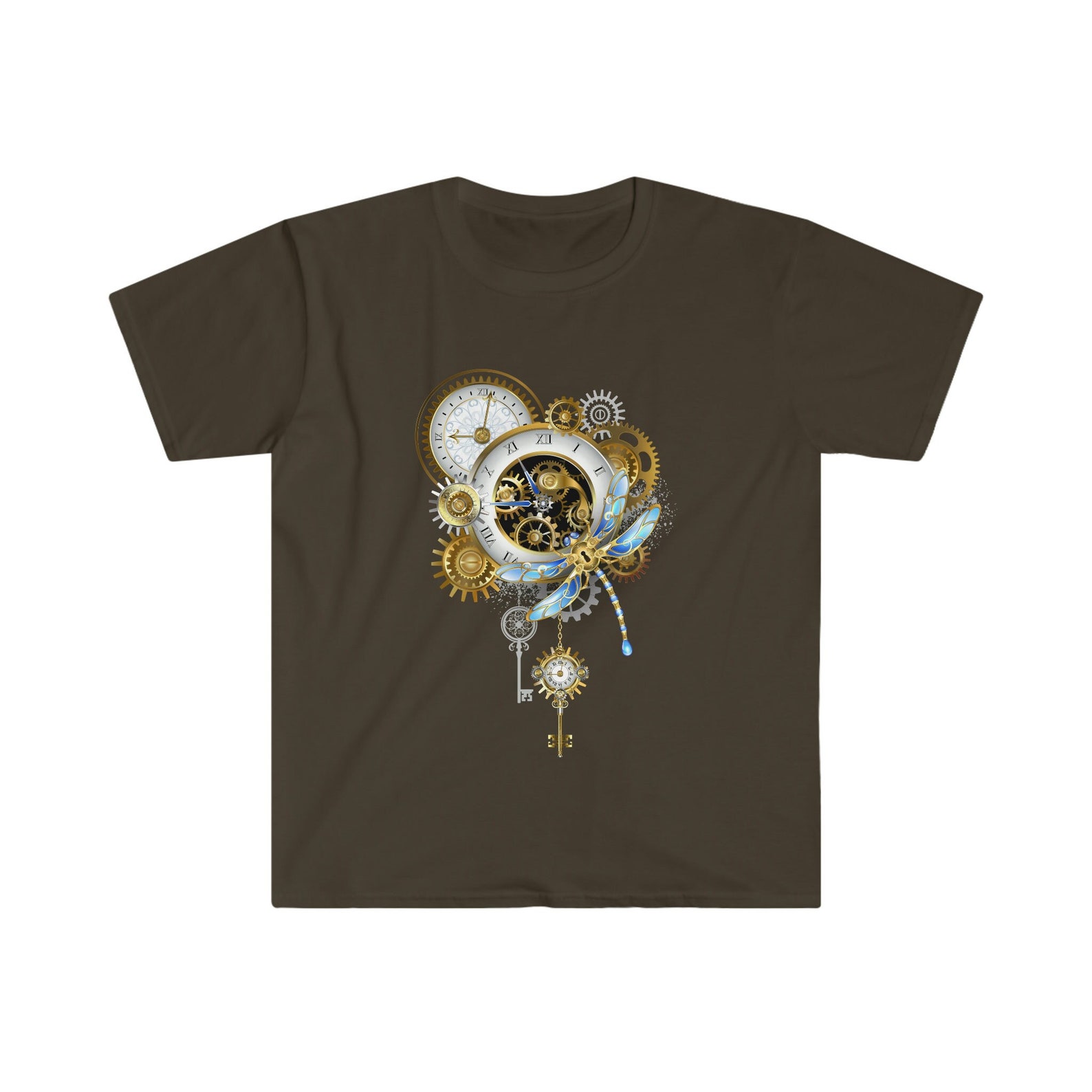 Steampunk Dragonfly Clocks Unisex Softstyle T-shirt - Etsy