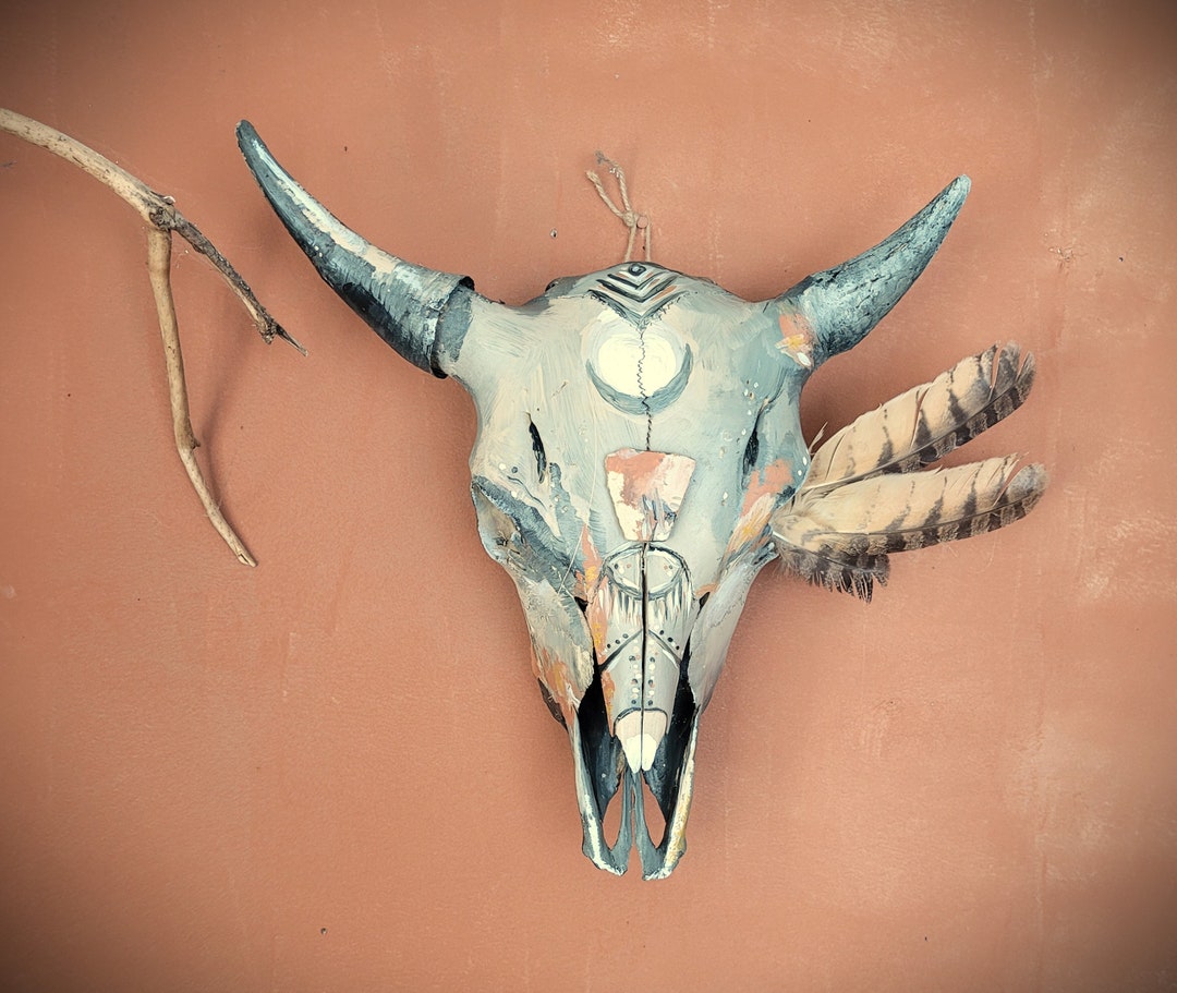 Primal Real Bull Skull Art - Etsy