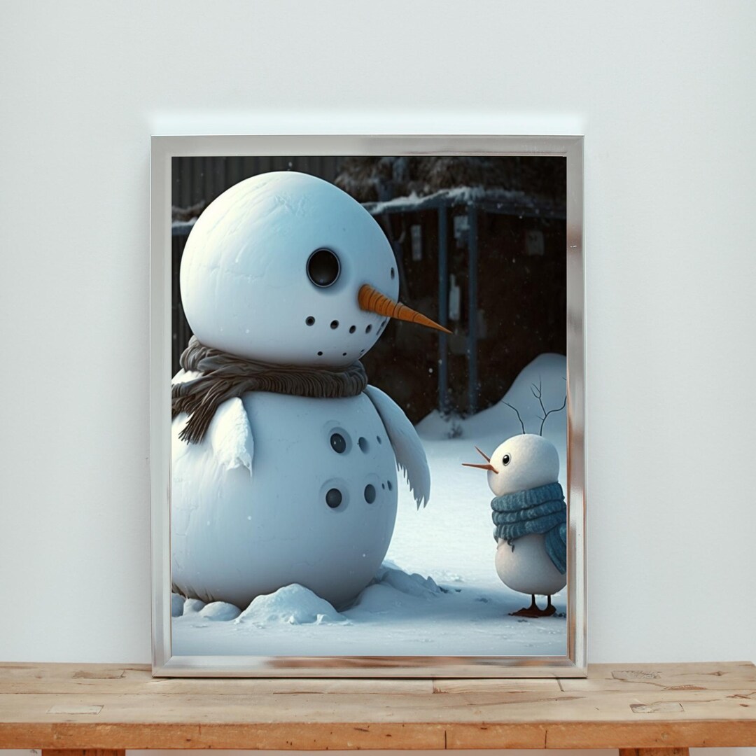 AI Art- Robot Snowman - Etsy