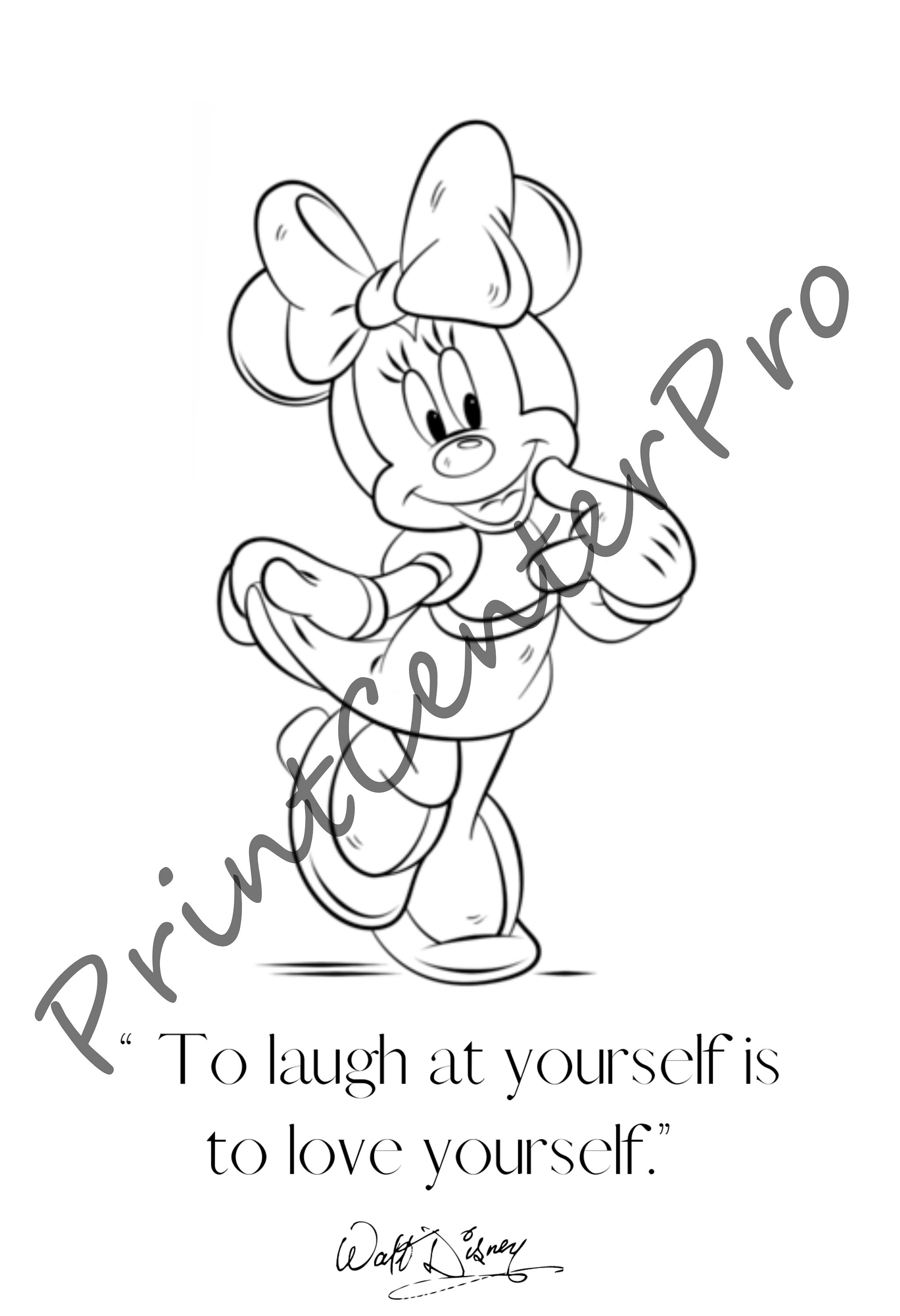 Minnie Mouse Minimal Digital Print Minnie Mouse Quote Wall Art Kids ...