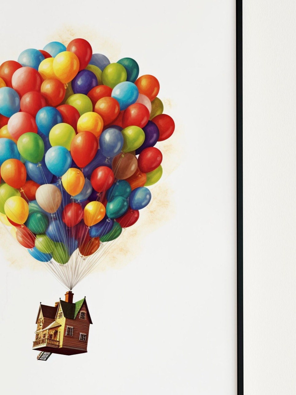 Up Balloon House Watercolor Art Painting Balloon House Printable Wall ...