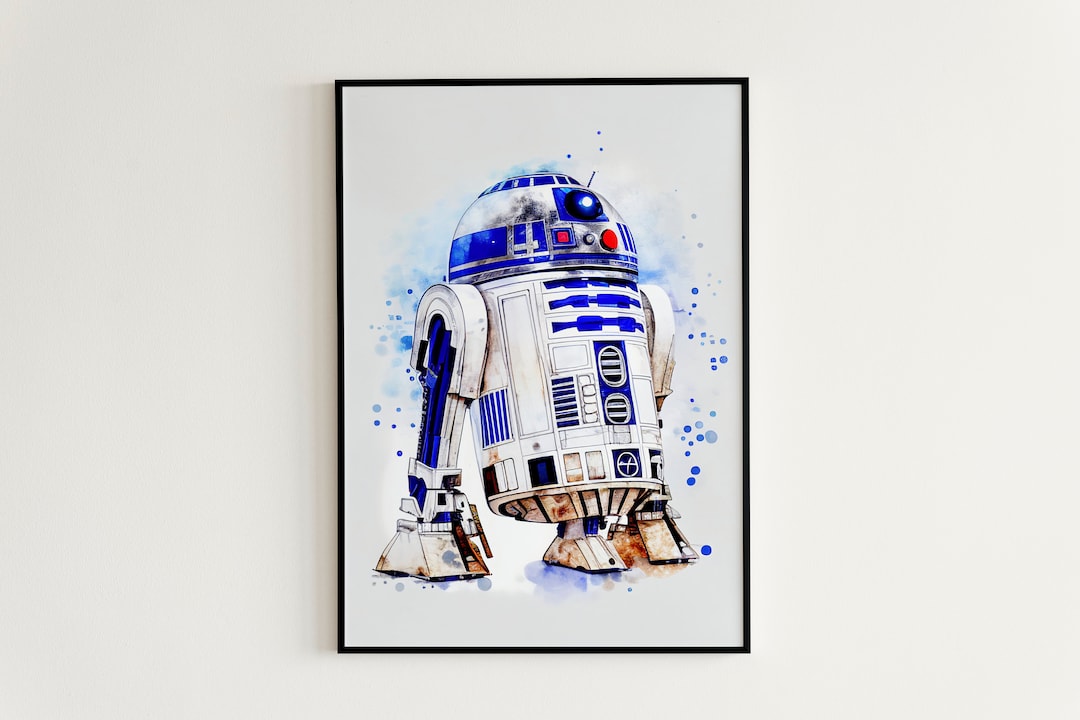 R2D2 Watercolor Art Print - Movie Wall Art Painting Star Wars Printable ...