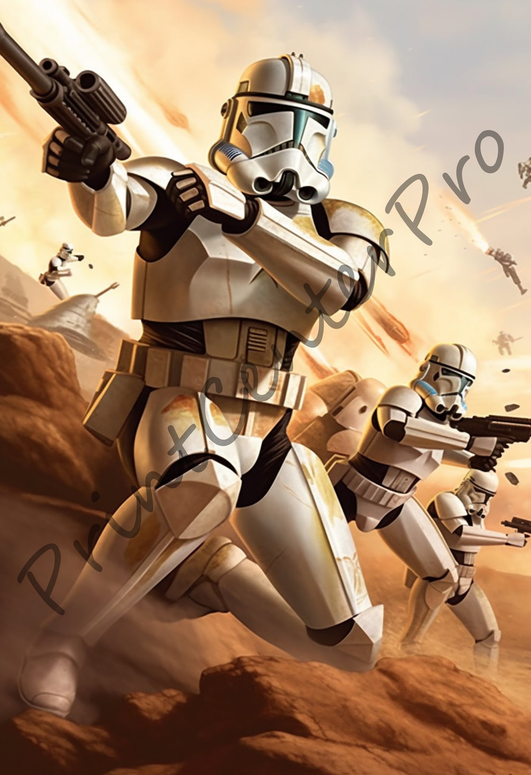 Clone Troopers Battlefield Painting - Star Wars Digital Print | Instant ...