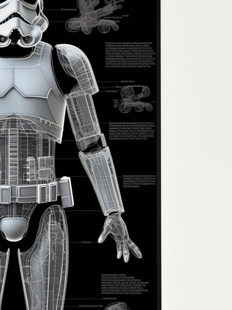 Stormtrooper Anatomy Wall Art Digital Print Stormtrooper Blueprint Art ...