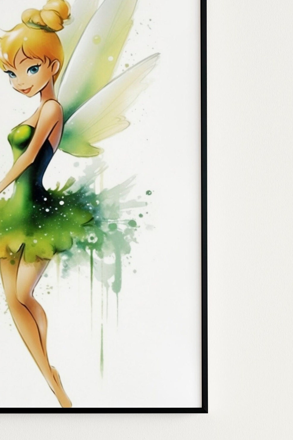 Tinker Bell Watercolor Painting Kids Room Decor, Tinker Bell Watercolor ...