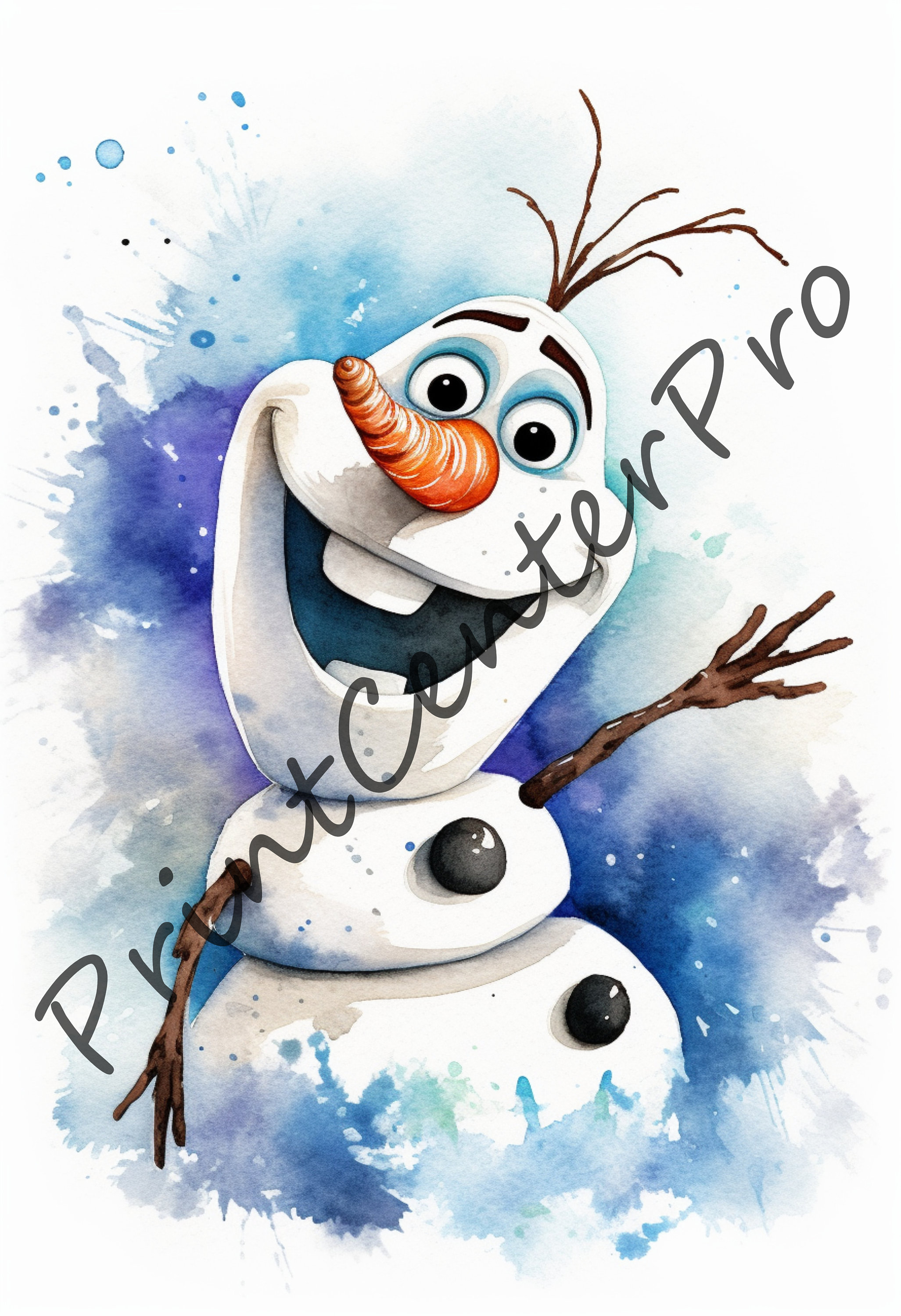 Olaf Watercolor Print Frozen Wall Art, Frozen Kids Room Decor, Olaf ...