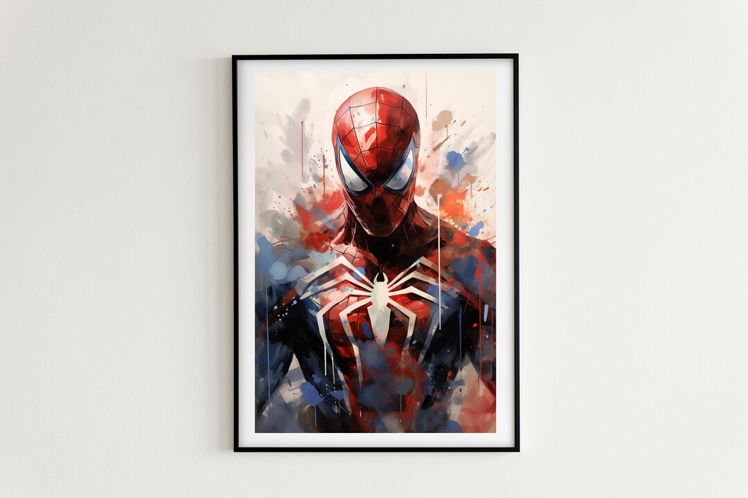 Spider Man Detailed Watercolor Painting - 7 Images Included - Instant ...