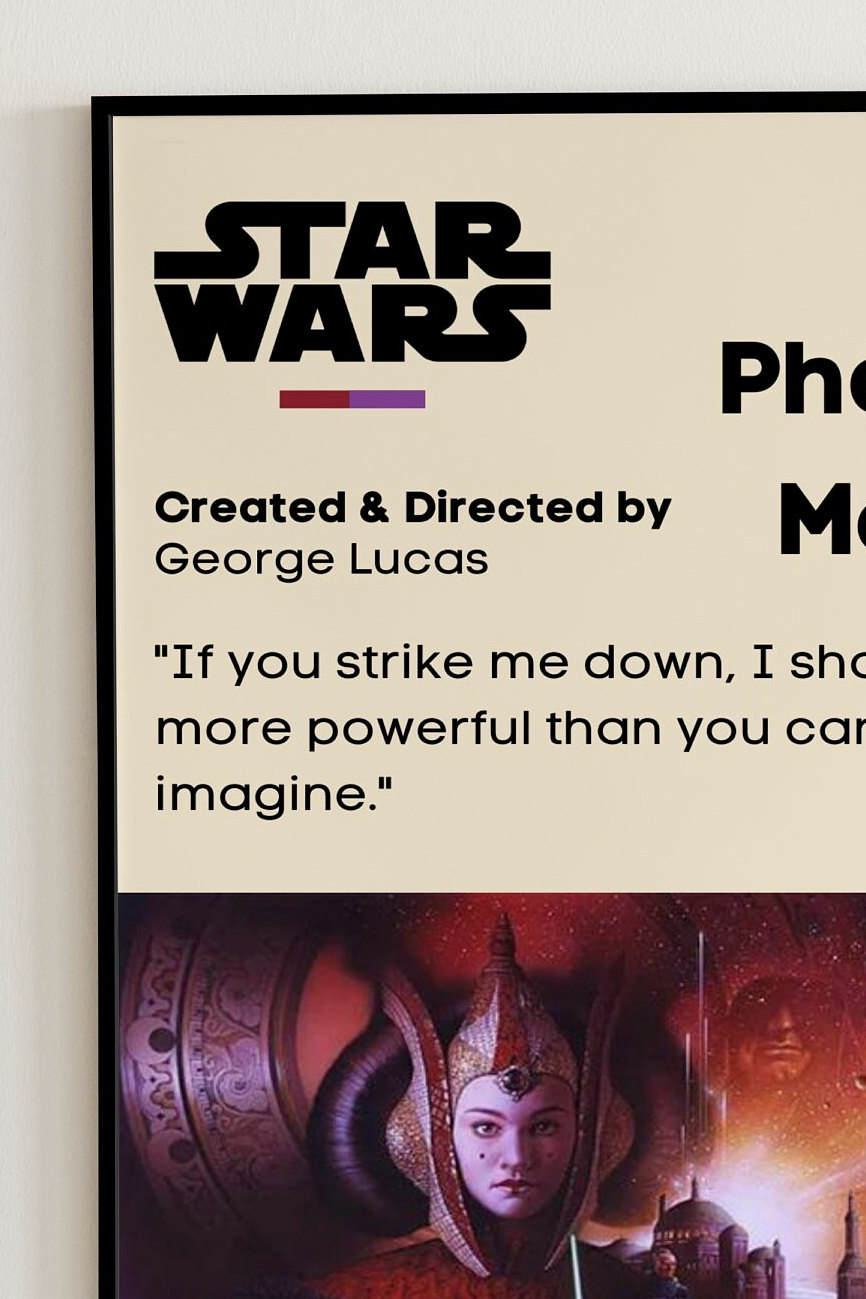 Star Wars the Phantom Menace Movie Poster Star Wars Digital Print Star ...