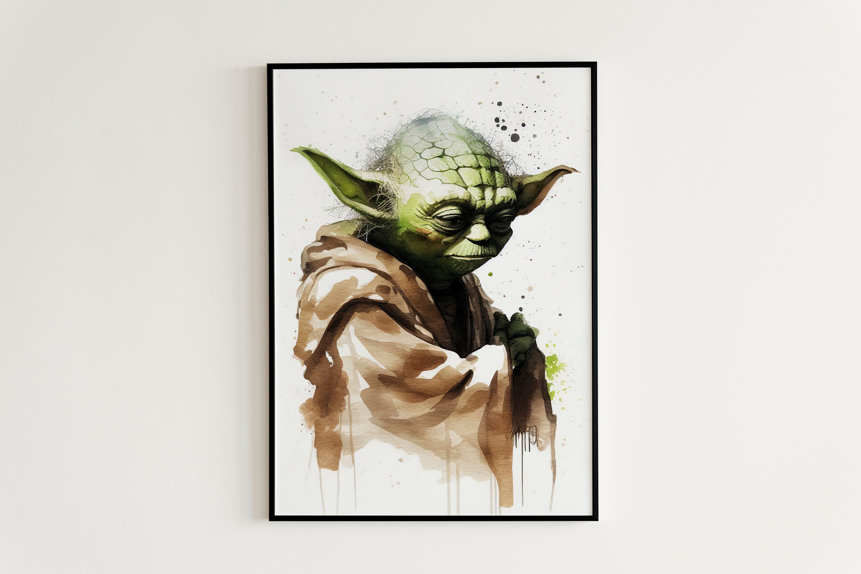 Star Wars Yoda Digital Print - Yoda Watercolor Printable, Star Wars ...