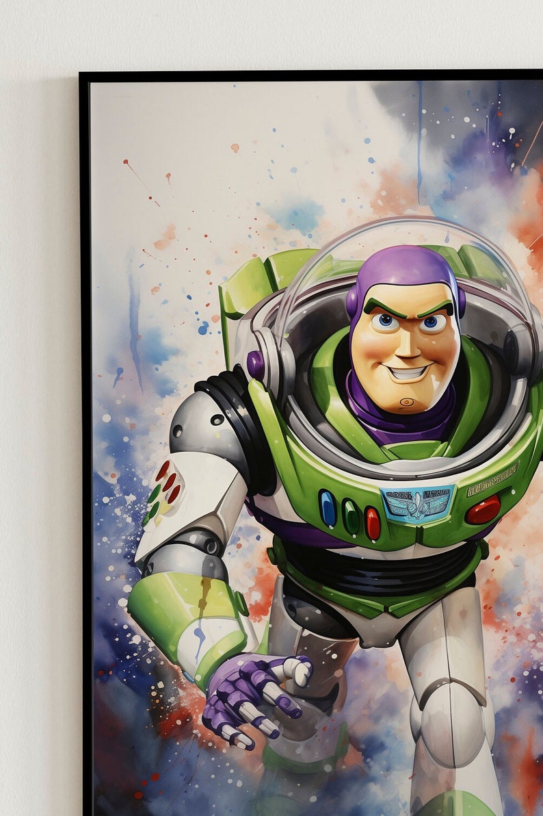 Buzz Lightyear in Space Watercolor Painting, Digital Print Buzz ...