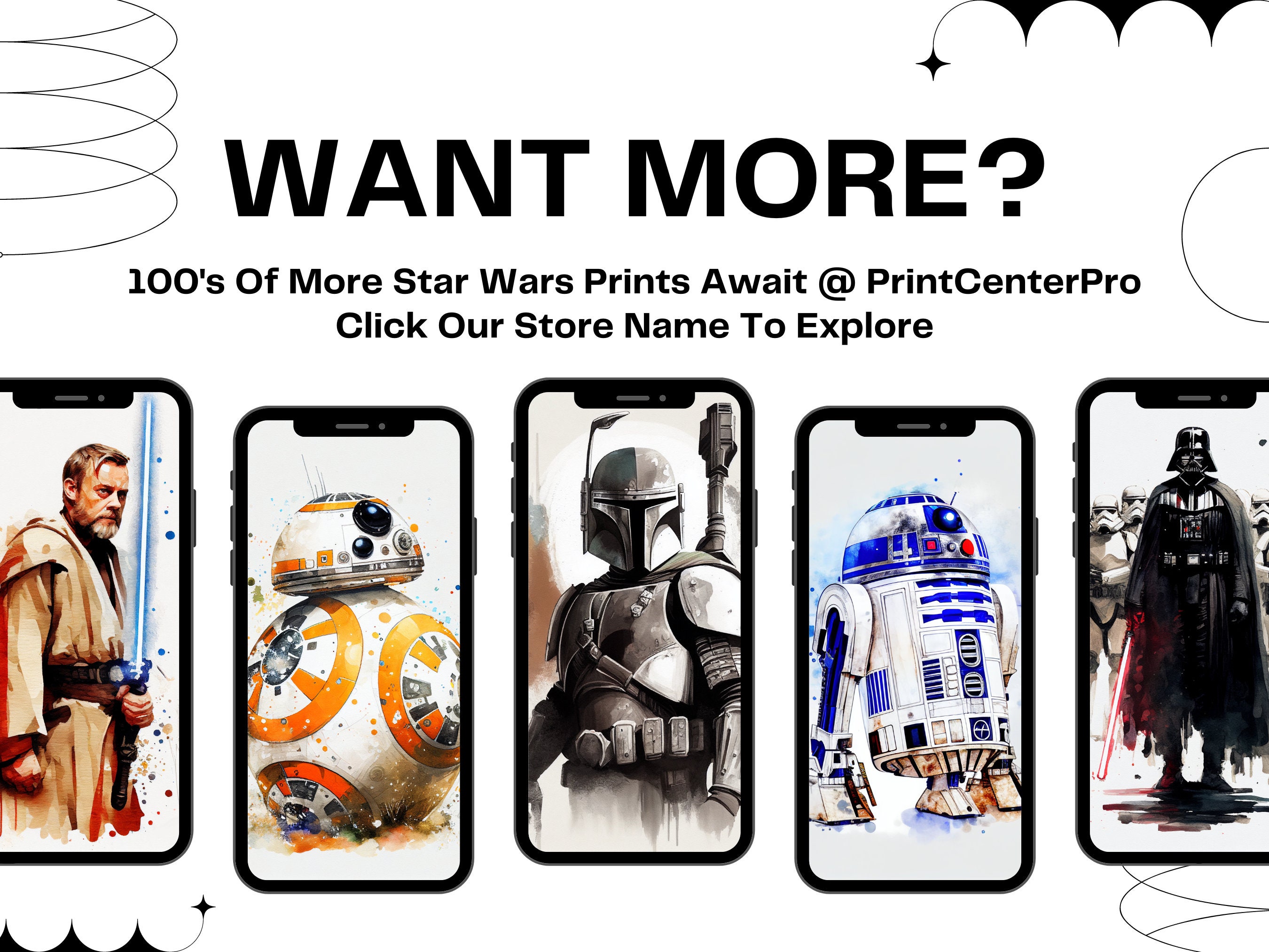 STAR WARS POSTER - Attack of the Clones | Star Wars Print | Mid Century ...