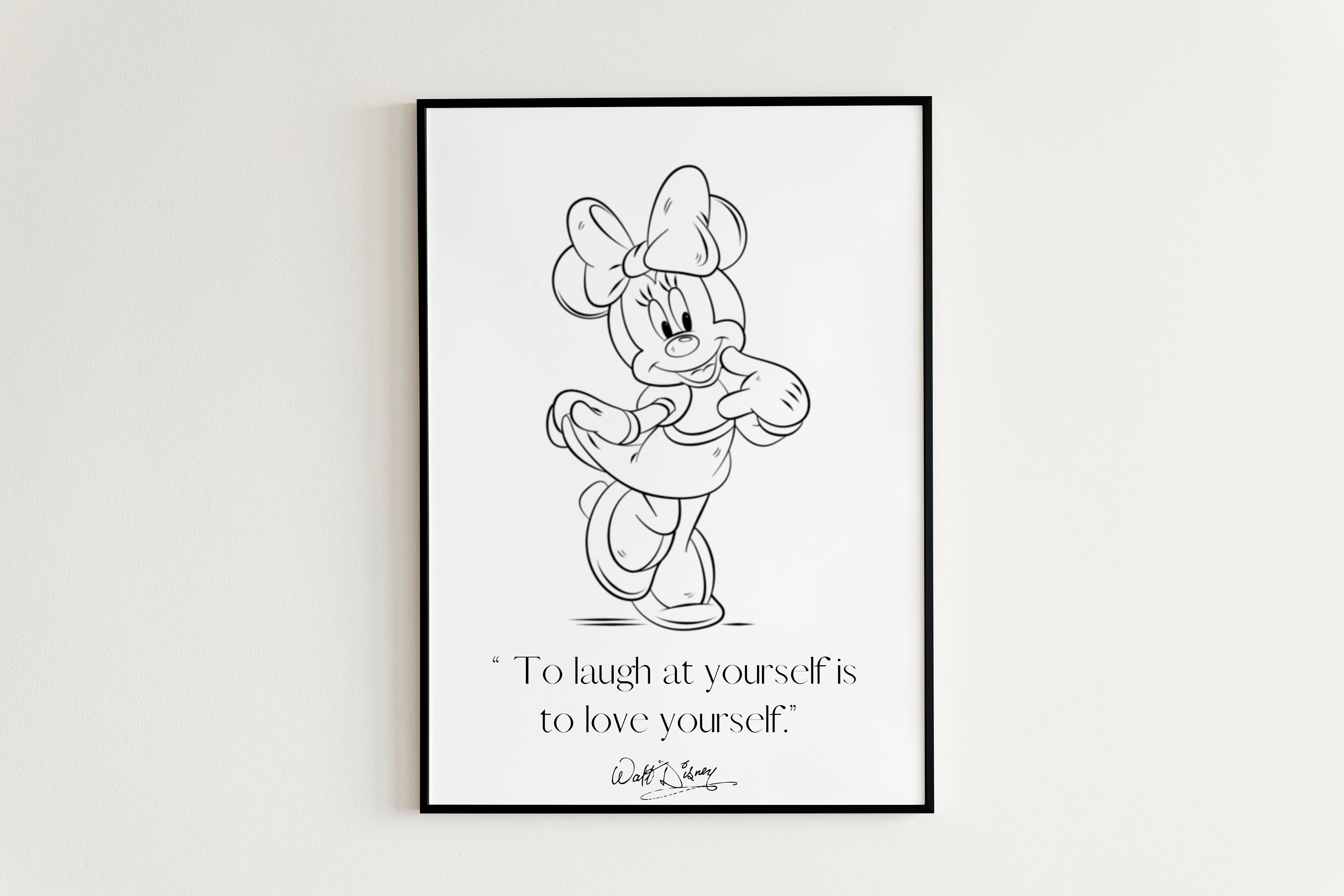 Minnie Mouse Minimal Digital Print Minnie Mouse Quote Wall Art Kids ...