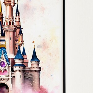 Magic Kingdom Art Print - Magic Castle Watercolor Painting Princess ...