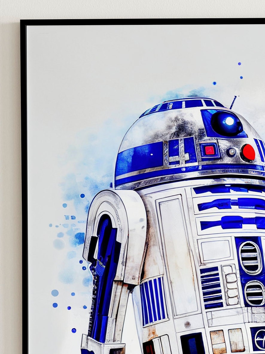 R2D2 Watercolor Art Print Movie Wall Art Painting Star Wars Printable ...