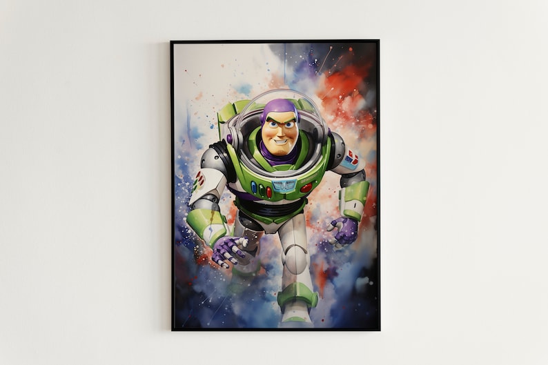 Buzz Lightyear in Space Watercolor Painting, Digital Print Buzz ...