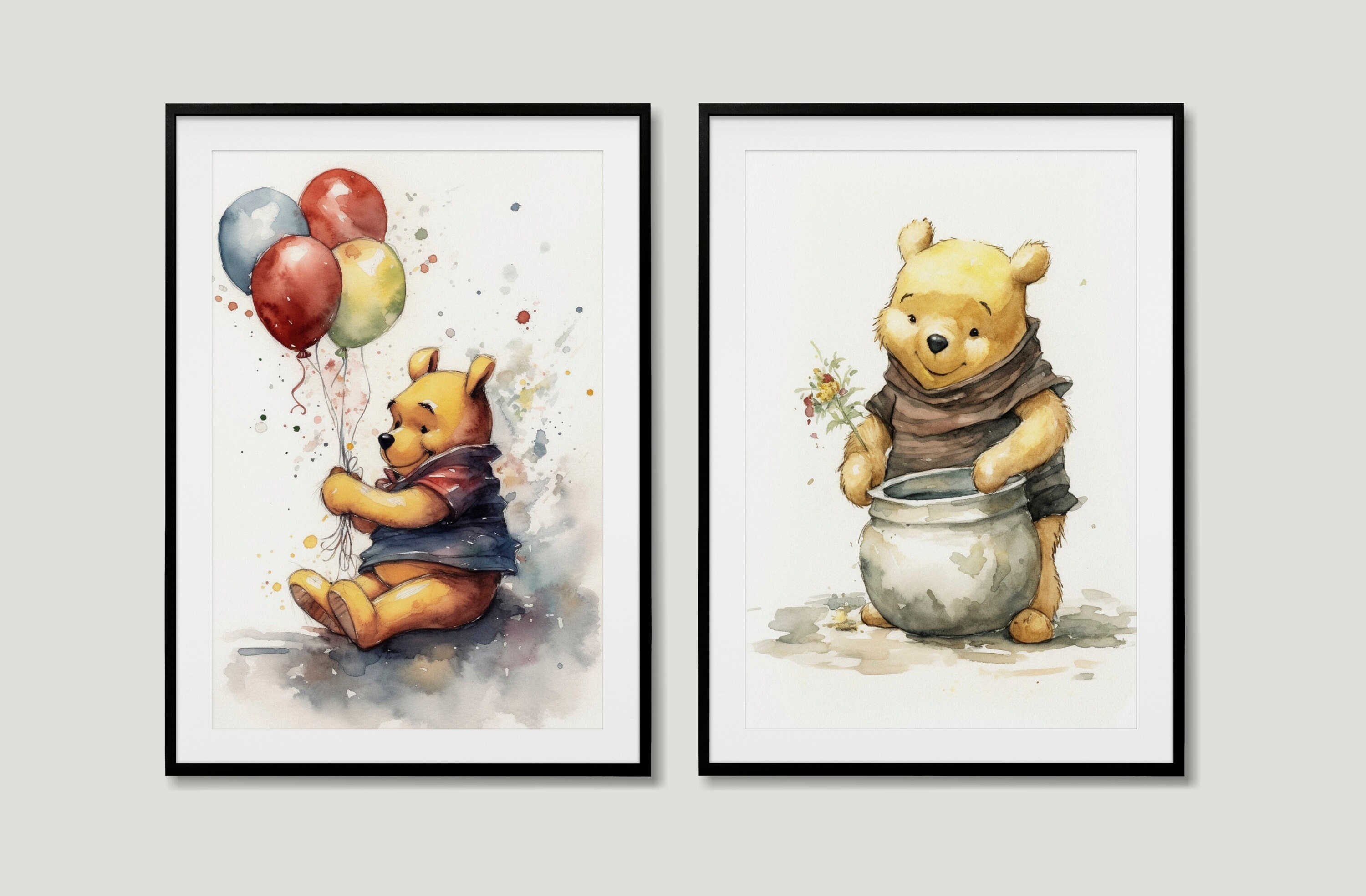 2 Winnie the Pooh Digital Art Prints : Winnie the Pooh Prints Ready for ...