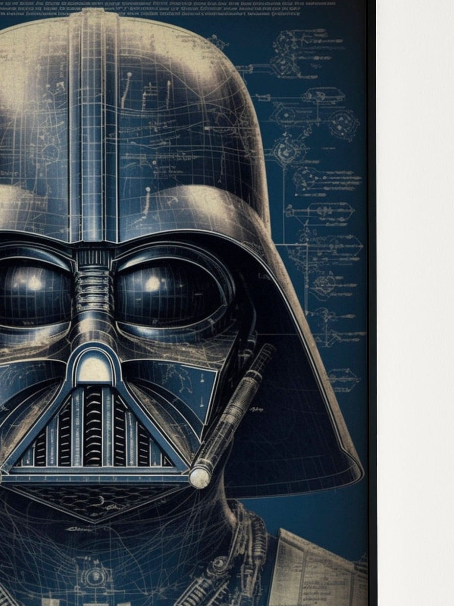 Set of 2 Darth Vader Blueprint Posters 2 Star Wars Digital Prints, Star Wars Wall Art, 2 Darth ...