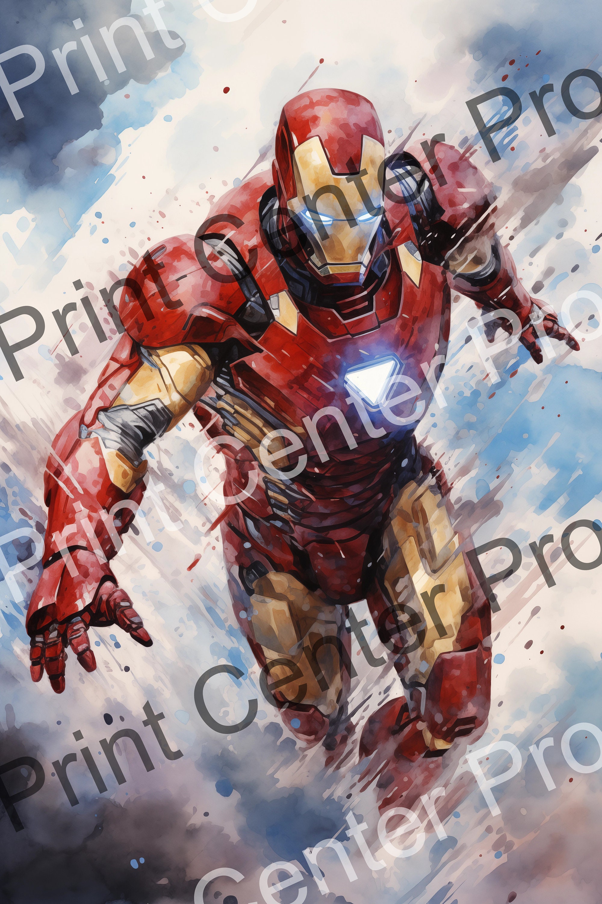 Iron Man Amongst Clouds Painting - Instant Download - 7 Images Included ...
