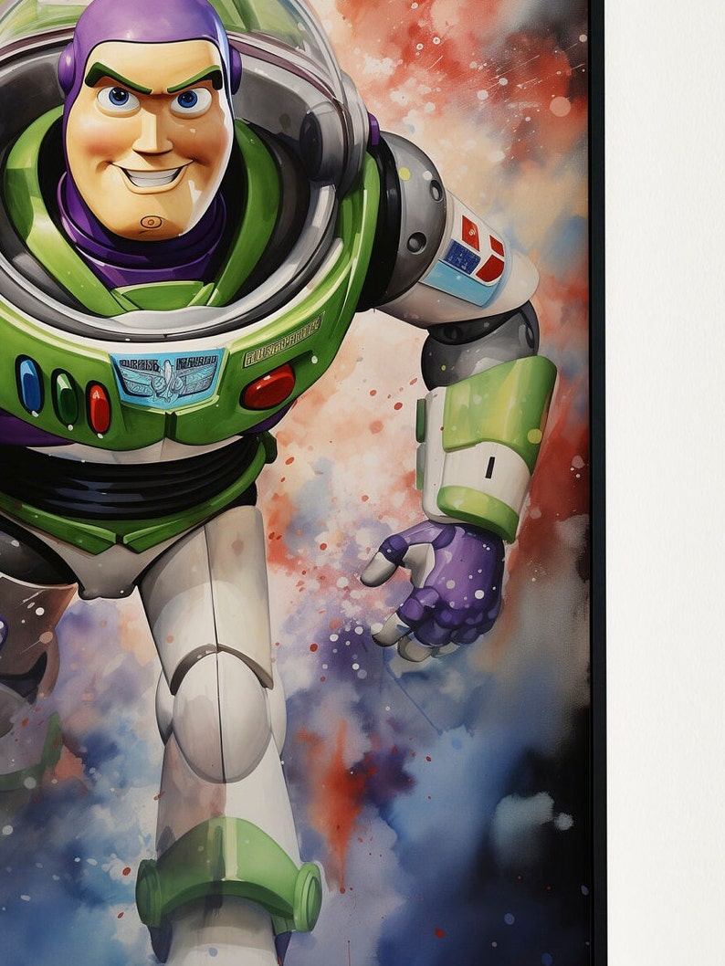 Buzz Lightyear in Space Watercolor Painting, Digital Print Buzz ...