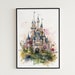 Floral Disneyland Magic Kingdom Art Print - Nursery Wall Art, Magic ...